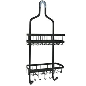 r flory 2 tier shower caddy over showerhead rustproof shelf rack loofahs showerhead hanging shower shelves full metal storage bathroom organizer shower accessories