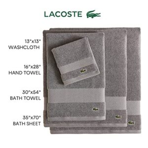 Lacoste Heritage Supima Cotton Hand Towel, Aloe, 16" x 30"