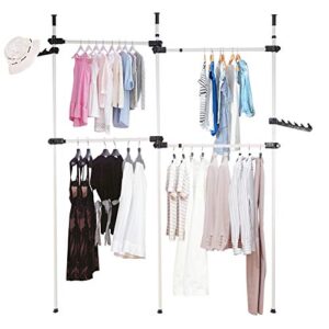 cocoarm garment rack adjustable garment hanger clothes rack simple closet wardrobe portable hanger holder heavy duty 3 poles 4 bars for home hanging display stand