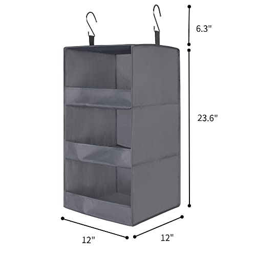 GRANNY SAYS Bundle of 1-Pack Hanging Organizer for Walk-in Closet & 1-Pack Closet Hanging Shelves