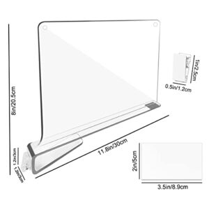 kaguster 6 PCS Clear Acrylic Shelf Dividers for Closets, 6 White Cards and 6 Clear Acrylic Self-Adhesive Clips - Closet Organizer and Storage Separate Clothing,Books, Document and Purses