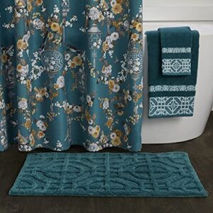 SKL Home Vern Yip Floral Lanterns Hand Towel Set, Teal 2 Count