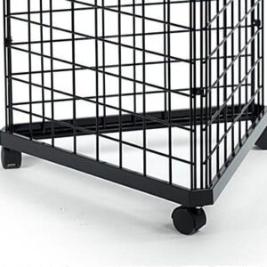 Only Garment Racks #1945B Black Triangle Base Triangle Base for Grid with Casters, Black