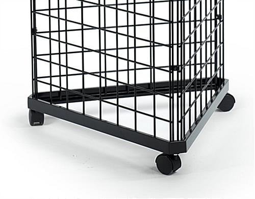 Only Garment Racks #1945B Black Triangle Base Triangle Base for Grid with Casters, Black