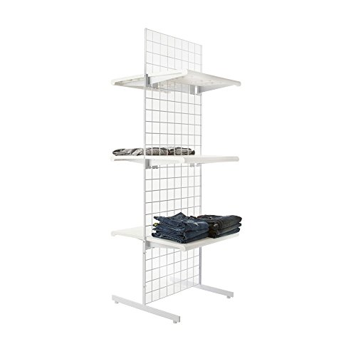 Only Garment Racks Grid Unit, 2' x 6' with Legs, White