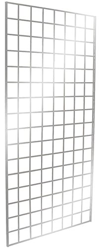 Only Garment Racks #1900C (Box of 3) Grid Panel for Retail Display - Perfect Metal Grid for Any Retail Display, 2'x 6', 3 Grids Per Carton (Polished Chrome Finish)