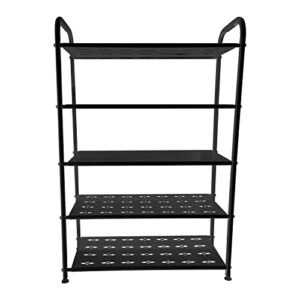 5 tier metal shoe rack tall shoe shelf storage organizer, show storage shoes rack garage shelving vertical shoe stand stackable boot, free-standing shoe racks for entryway hallway living room closet