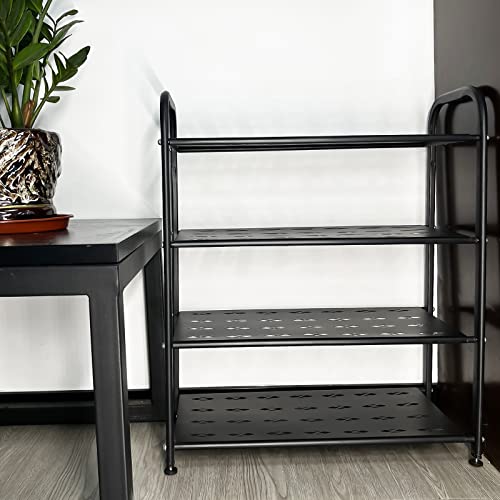 5 Tier Metal Shoe Rack Tall Shoe Shelf Storage Organizer, Show Storage Shoes Rack Garage Shelving Vertical Shoe Stand Stackable Boot, Free-Standing Shoe Racks for Entryway Hallway Living Room Closet