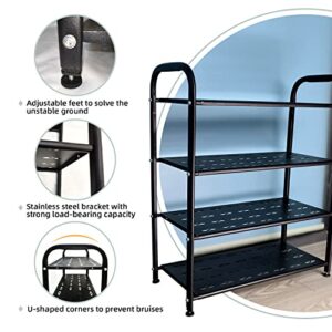 5 Tier Metal Shoe Rack Tall Shoe Shelf Storage Organizer, Show Storage Shoes Rack Garage Shelving Vertical Shoe Stand Stackable Boot, Free-Standing Shoe Racks for Entryway Hallway Living Room Closet