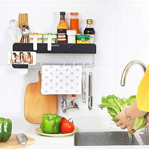 iHEBE Adhesive Bathroom Shelf Storage Organizer Wall Mount No Drilling Shower Shelf Kitchen Storage Basket Rack Shelves Shower Caddy