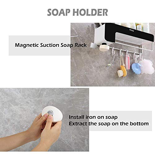 iHEBE Adhesive Bathroom Shelf Storage Organizer Wall Mount No Drilling Shower Shelf Kitchen Storage Basket Rack Shelves Shower Caddy