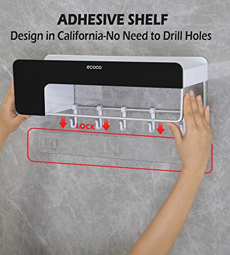 iHEBE Adhesive Bathroom Shelf Storage Organizer Wall Mount No Drilling Shower Shelf Kitchen Storage Basket Rack Shelves Shower Caddy