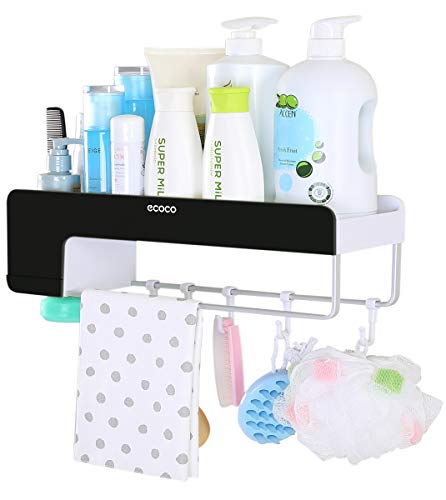 iHEBE Adhesive Bathroom Shelf Storage Organizer Wall Mount No Drilling Shower Shelf Kitchen Storage Basket Rack Shelves Shower Caddy