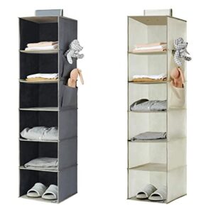 youdenova hanging closet organizers and storage, 6-shelf closet hanging storage shelves