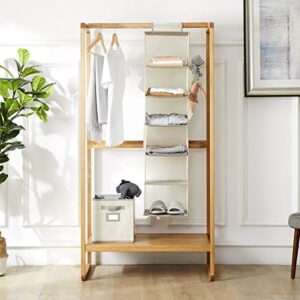 YOUDENOVA Hanging Closet Organizers and Storage, 6-Shelf Closet Hanging Storage Shelves