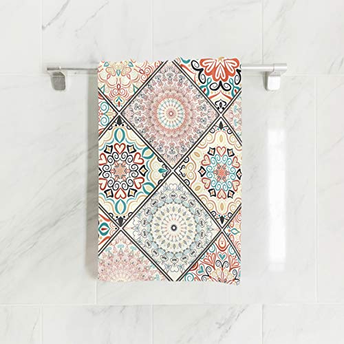 SUABO Bohemian Hand Towel Dish Towels Cotton Face Towel 30x15 inch Gym Yoga Towels for Bath Decor