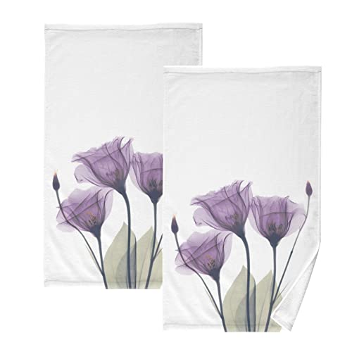 senya Towels Cotton Hand Towels Pack of 2, Lavender Hope Flowers Ultra Soft Highly Absorbent Towels for Bathroom, 16x28 Inches