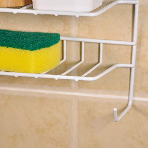 R FLORY 2 Tier Shower Rack Caddy Bathing Shelf Shower Head Hanging Rack Wall Mount Bathroom Room Saver Container …