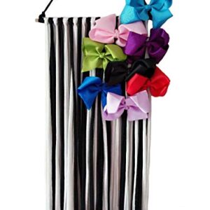 SuperiMan Hair Clips Holder,Fringe Hair Bows Headband Holder Storage Organizer Hanger for Girls (White&Black)