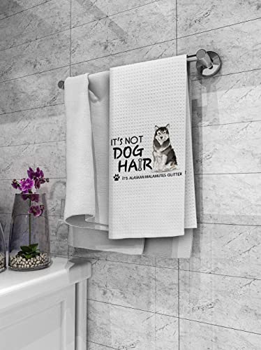 Dibor It’s Not Dog Hair It’s Alaskan Malamutes Glitter Kitchen Towels Dish Towels Dishcloth,Cute Dog Decorative Absorbent Drying Cloth Hand Towels Tea Towels for Bathroom Kitchen