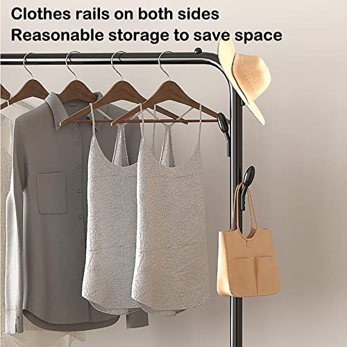 ZBYL Garment Rack Wardrobe Clothes Rack, Metal Freestanding Clothing Rack Closet Organizer for Hanging Clothes, Portable Storage Shelves Standard Rod with Bottom Rack, 115×150cm