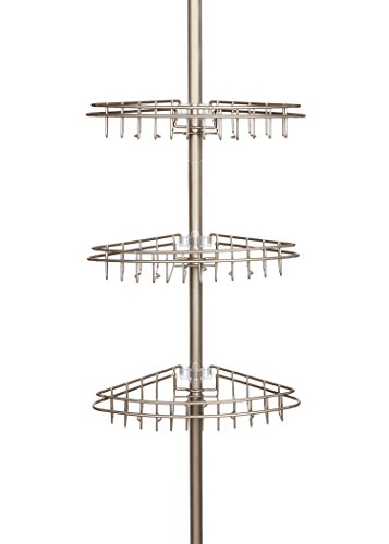 Kenney 3-Tier Tension Pole Shower Caddy with Stainless Steel Baskets