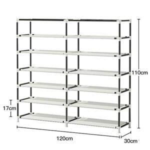 UDEAR Shoe Rack Portable 7 Tier Free Standing Shoe Organizer with Dustproof Cover Beige