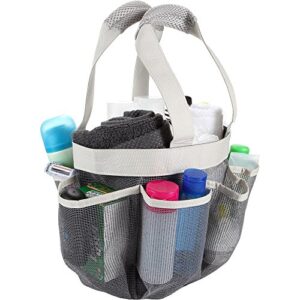 Quick Dry Shower Tote & Mesh Caddy, 7-Pocket (Cool Grey)