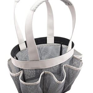 Quick Dry Shower Tote & Mesh Caddy, 7-Pocket (Cool Grey)