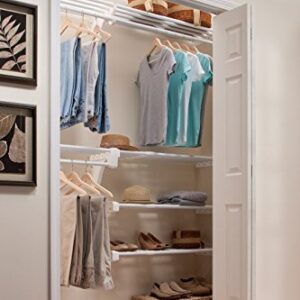 EZ Shelf DIY Expandable Closet Shelf and Rod - 41.5” - 74” -White- Mounts to 1 Sidewall and Backwall