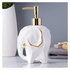 agal bathroom accessory set,geometric cute elephant soap dispenser for liquid soap or lotion(color : white soap dispenser)