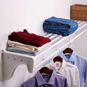 EZ Shelf DIY Expandable Closet Shelf & Rod - 65.3” - 120" White - Mounts to Back Wall (Floating)