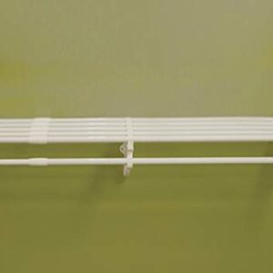 EZ Shelf DIY Expandable Closet Shelf & Rod - 65.3” - 120" White - Mounts to Back Wall (Floating)