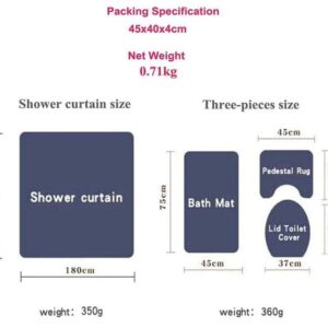 StarBlue-HGS Garden Sunflower Flower Waterproof Shower Curtain Set Flowering Shrubs Butterfly Bathroom Bathtub Mat Toilet Cover Mat Set