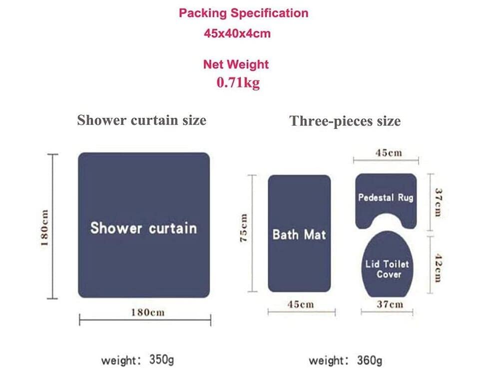 StarBlue-HGS Garden Sunflower Flower Waterproof Shower Curtain Set Flowering Shrubs Butterfly Bathroom Bathtub Mat Toilet Cover Mat Set