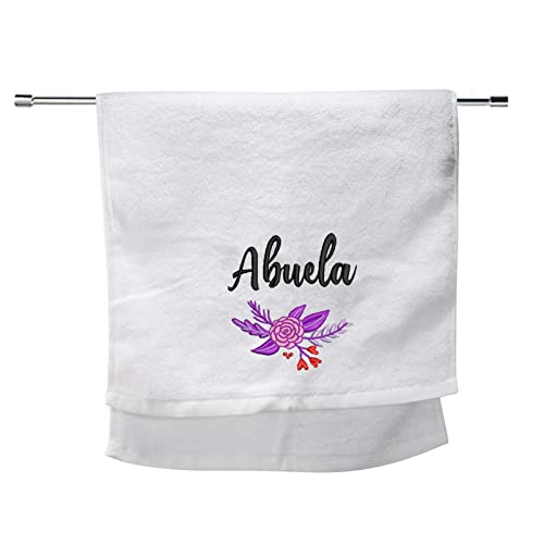 PXTIDY Abuela Towel Gift for Grandma in Spanish Embroidered Wash Towel Abuela Grandma Hand Towel Grandma Birthday Gift New Grandmother Gift