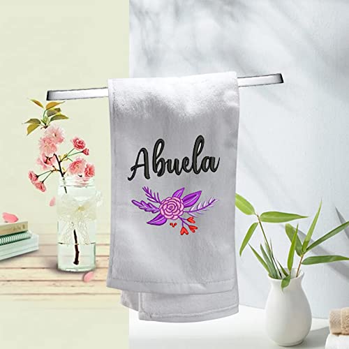 PXTIDY Abuela Towel Gift for Grandma in Spanish Embroidered Wash Towel Abuela Grandma Hand Towel Grandma Birthday Gift New Grandmother Gift