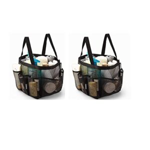 2 pack mesh shower caddy portable shower tote bag for college dorm, gym,travel,bathroom essentials with reinforced handles