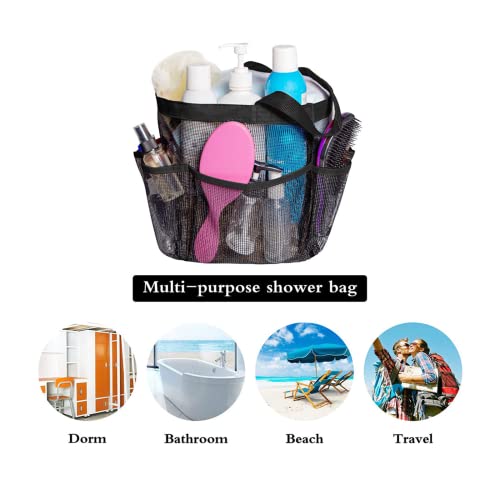 2 Pack mesh Shower Caddy Portable Shower Tote Bag for College Dorm, Gym,Travel,Bathroom Essentials with Reinforced Handles