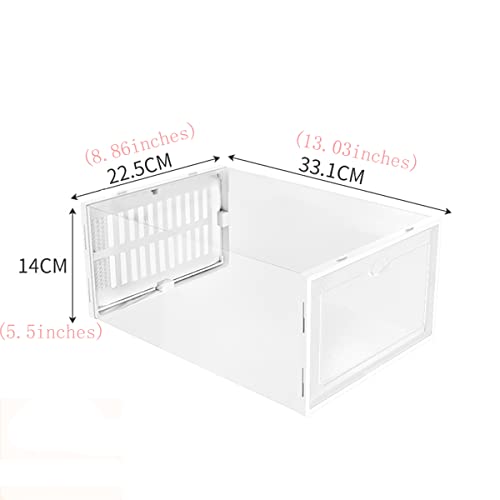 VEMRBX Shoe Storage Box, 12 Pack Clear Plastic Stackable Shoe Boxes Organizer with Lids, Foldable Shoe Storage Bins for Closet Entryway Easter