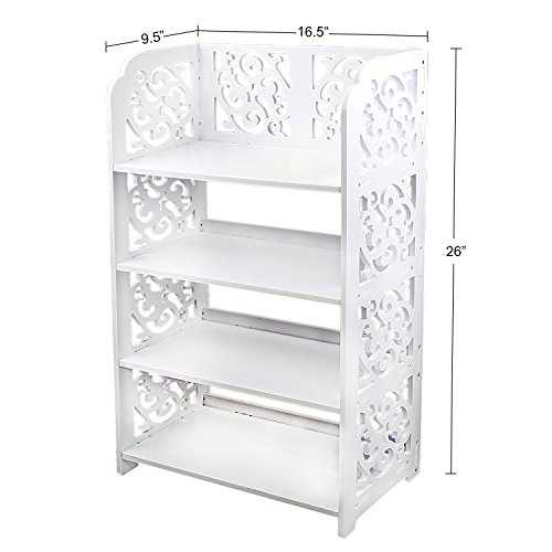 Jerry & Maggie - 4 tier WPC Shoe Rack / Shoe Storage Stackable Shelves Free Standing Shoe Racks - White