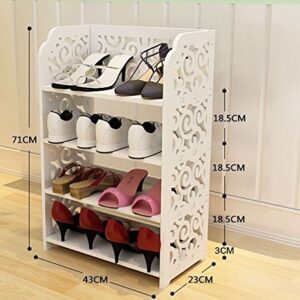 Jerry & Maggie - 4 tier WPC Shoe Rack / Shoe Storage Stackable Shelves Free Standing Shoe Racks - White