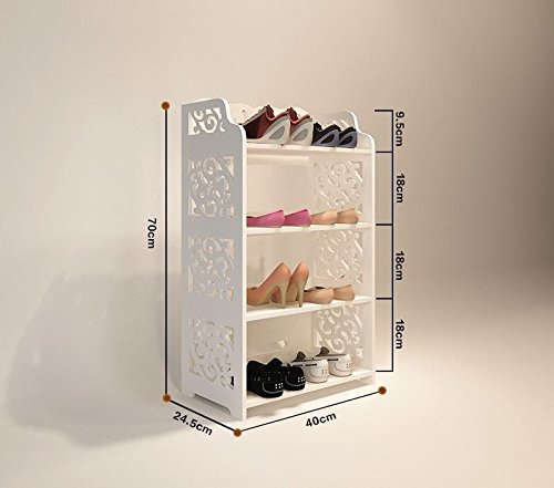 Jerry & Maggie - 4 tier WPC Shoe Rack / Shoe Storage Stackable Shelves Free Standing Shoe Racks - White