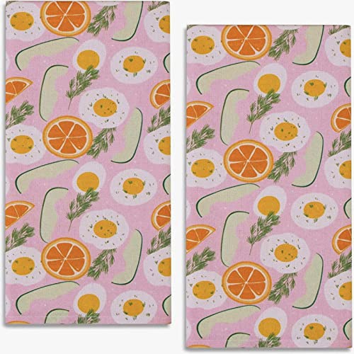 SunMoonSky Hand Bath Towels 100% Cotton Placemats 14 x 19 Inch, Hand Bath Towels or Cotton Placemats Set of 2 Collection of The Elegant Styles and Quality Fabrics for Every Occasion. (Lemon)