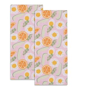 SunMoonSky Hand Bath Towels 100% Cotton Placemats 14 x 19 Inch, Hand Bath Towels or Cotton Placemats Set of 2 Collection of The Elegant Styles and Quality Fabrics for Every Occasion. (Lemon)