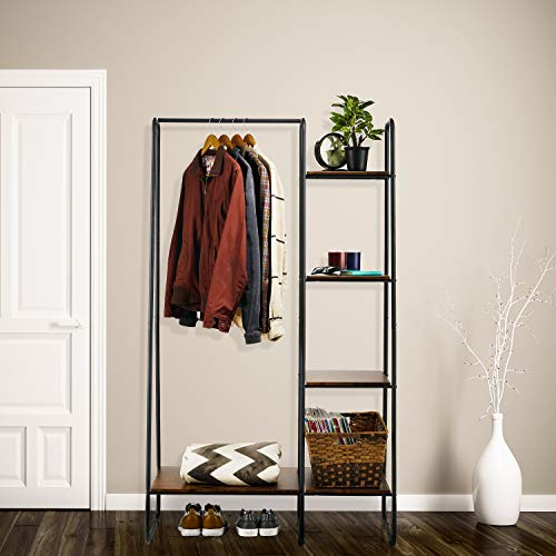 Seville Classics 4-Tier Freestanding Closet Organizer, Black