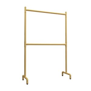 zbyl coat rack garment rack clothes rack, portable storage shelves metal clothing rack, wardrobe closet organizer standard rod for hanging clothes, 100×160cm (color : gold, battery *1 : 120x160cm)