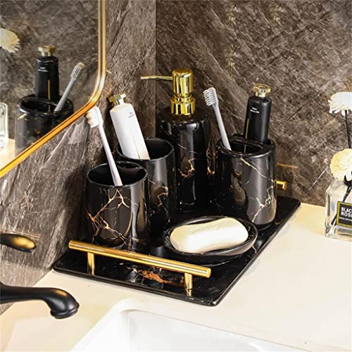 CZDYUF Bathroom Mouthwash Cup Toothbrush Cup Set Ceramic Bathroom Five-Piece Wash Set Bathroom Supplies