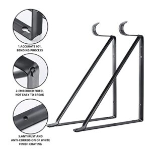 HOME MASTER HARDWARE Heavy Duty Closet Shelf & Rod Brackets, Wall Mounted Closet Shelves Bracket with Rod Shelving Support, Black with Screws 4-Pack