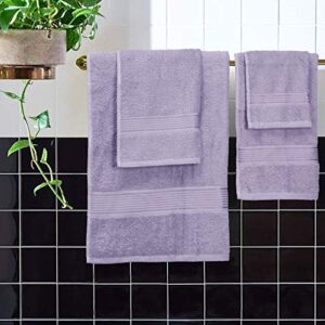 Belizzi Home Ultra Soft 6 Pack Cotton Towel Set, Contains 2 Bath Towels 28x55 inch, 2 Hand Towels 16x24 inch & 2 Wash Coths 12x12 inch, Ideal for Everyday use, Compact & Lightweight - Dark Purple